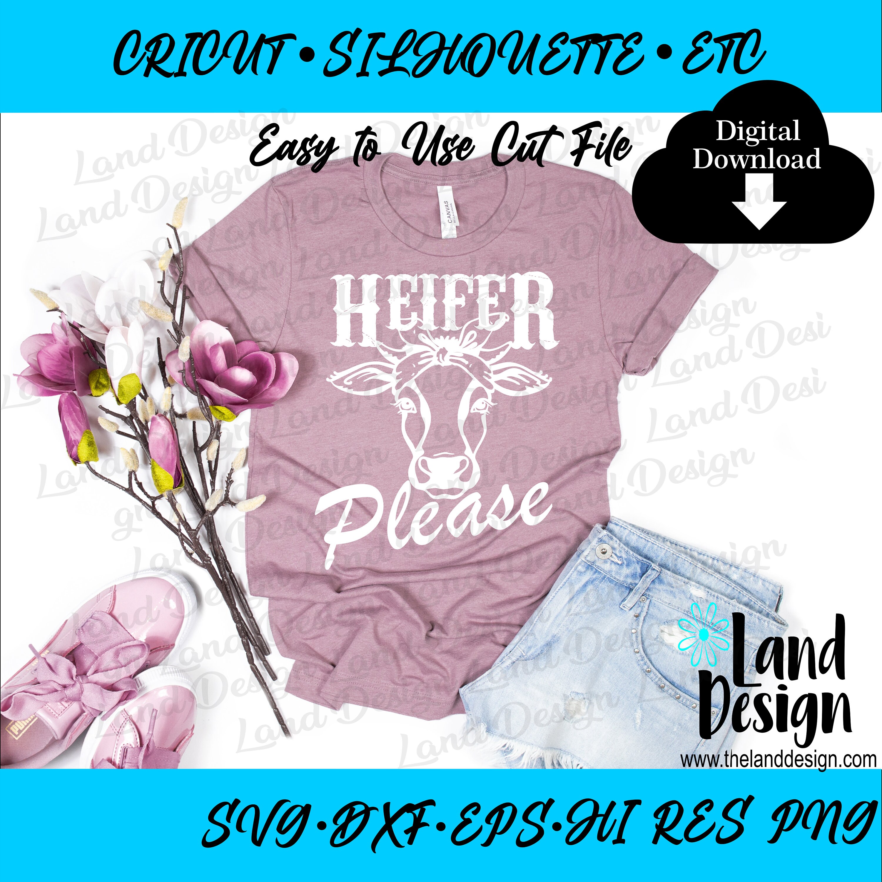 Heifer Svg, Bandana, Cute, Clipart, Heifer Please, Cricut, Silhouette ...