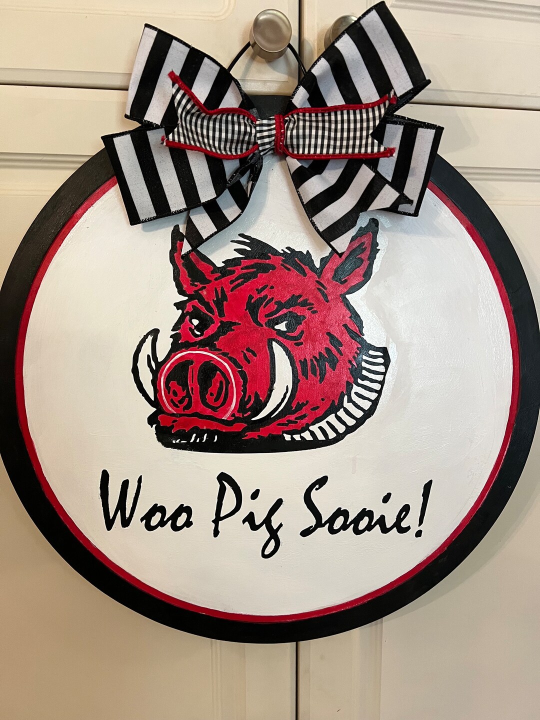 Arkansas Razorback Woo Pig Sooie Door Hanging/wooden Wreath - Etsy