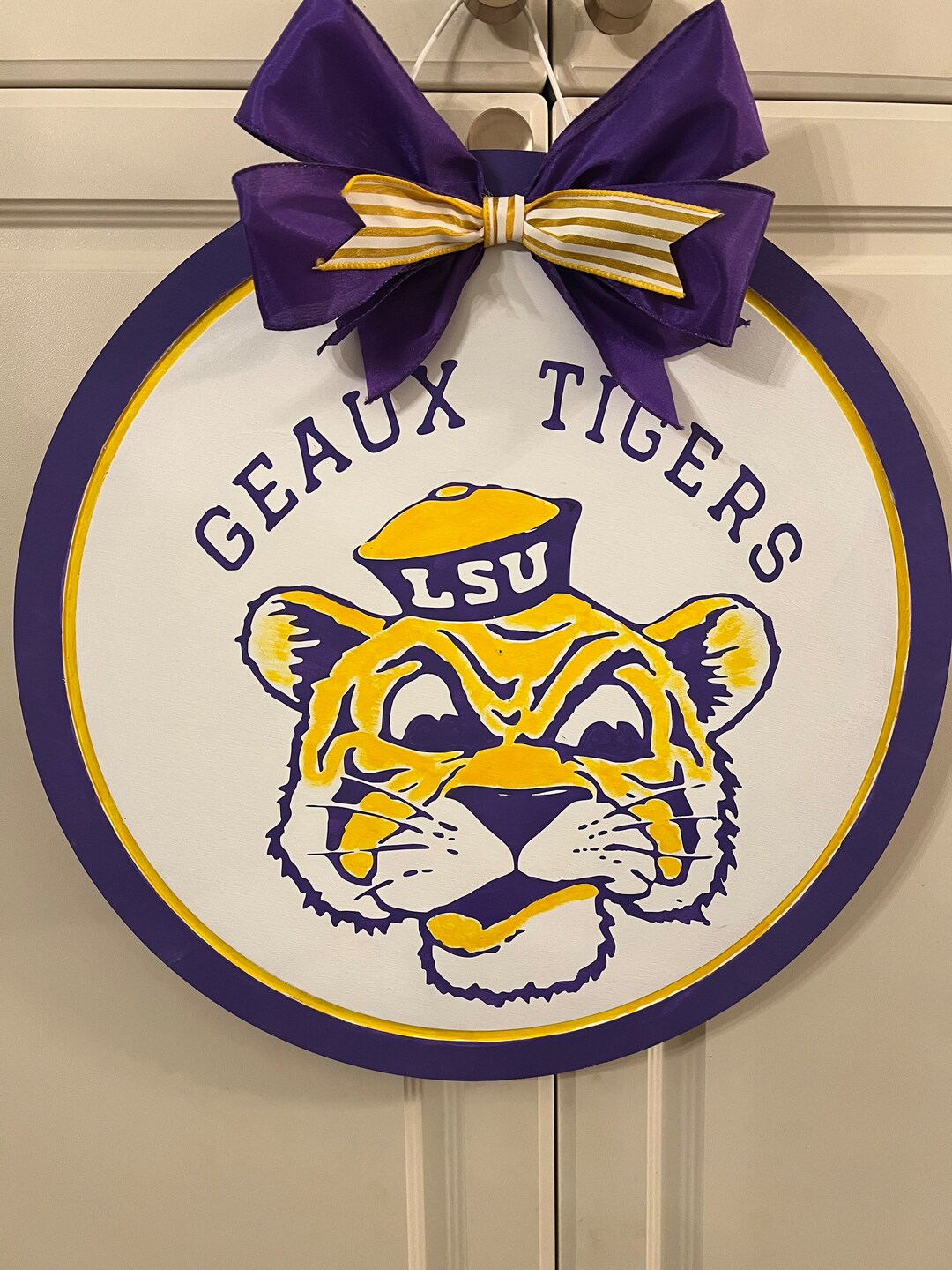 LSU Tiger College Door Wreath - Etsy