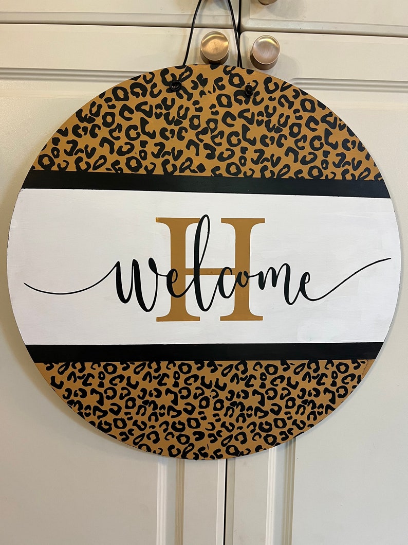 Cheetah Themed Personalized Wooden Door Sign - Etsy