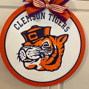 Clemson University Tiger Door Hanger/sign - Etsy