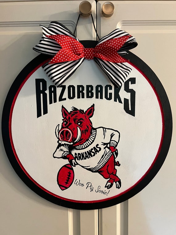 Arkansas Razorback Football Vintage Door Hanging/wreath - Etsy