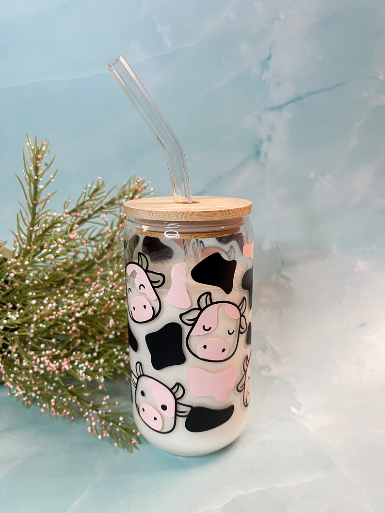 Cow Print Glass Cup Cow Print Libby Cup Cow Print Cup - Etsy