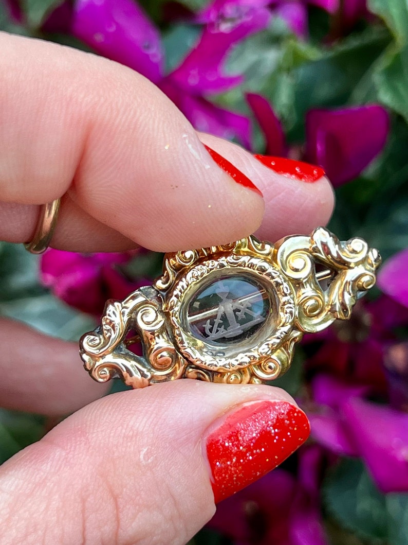 Antique Georgian Brooch With a Glass Intaglio Representing Love Faith ...