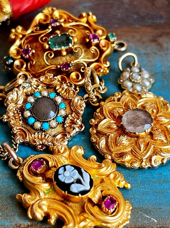 Antique Georgian regency pendant and locket with hair… - Gem