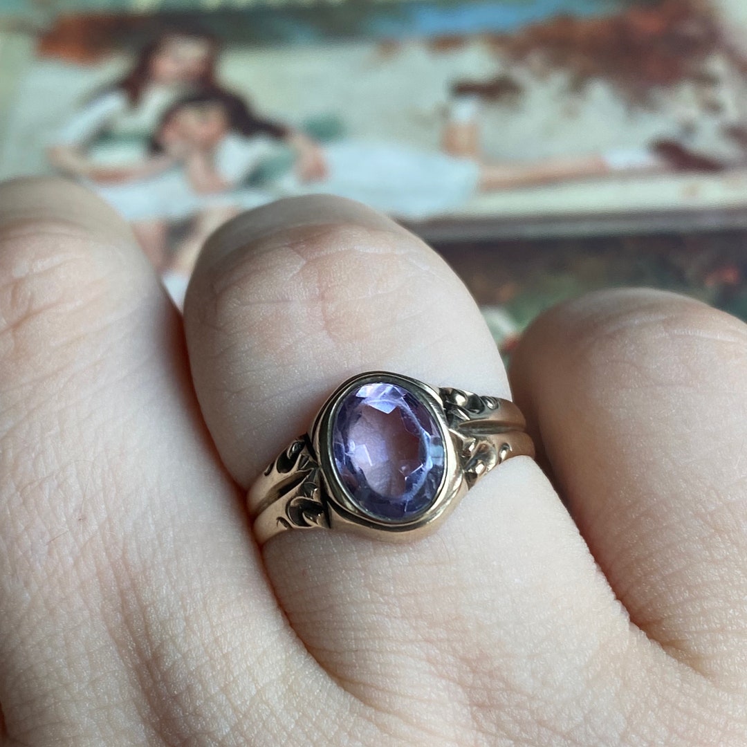 Antiker spät viktorianischer Pinchbeck und Amethyst Ring mit - Etsy ...