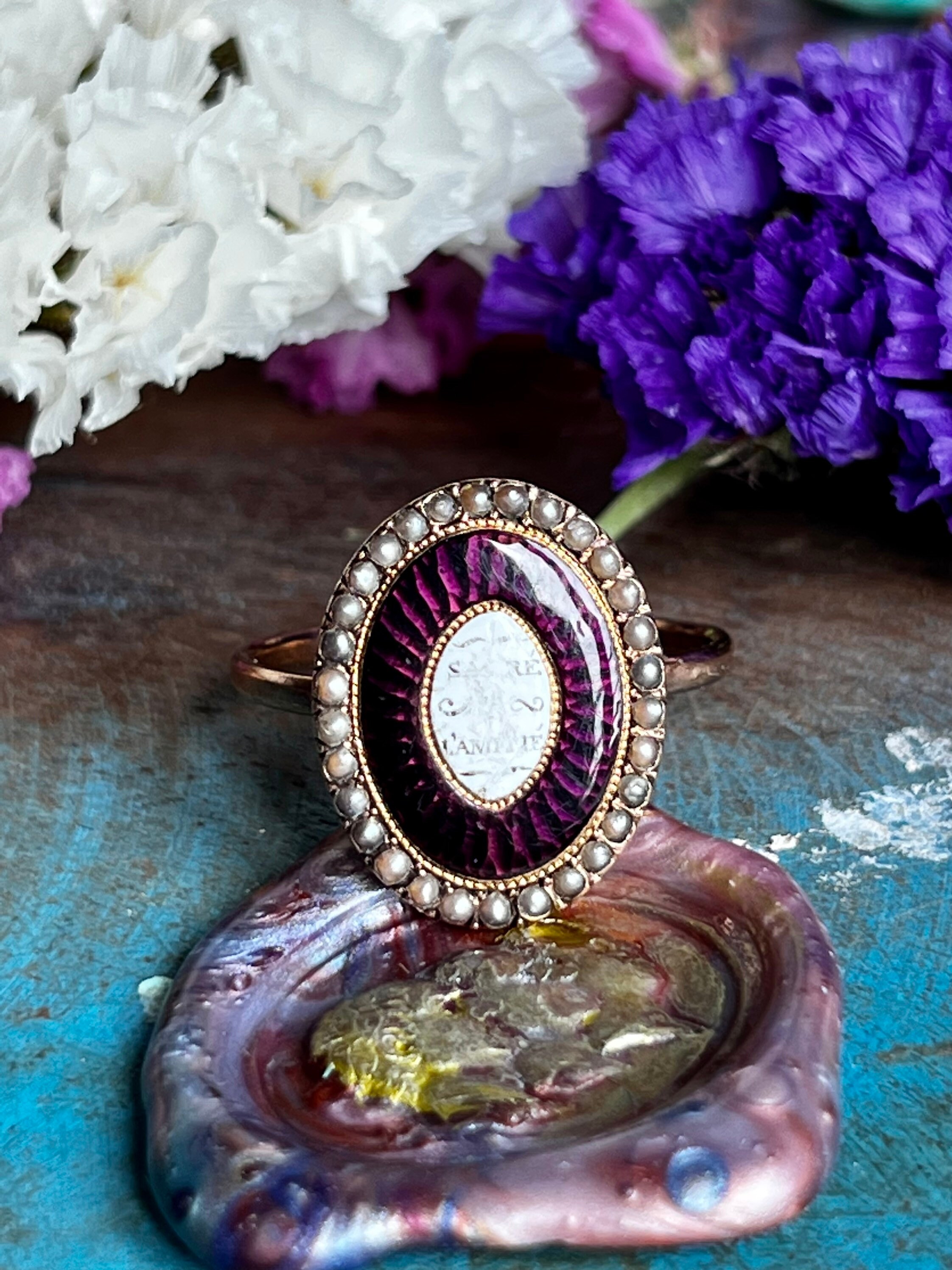 Extremely Rare Georgian Sentimental Ring sacré à Lamitié or - Etsy