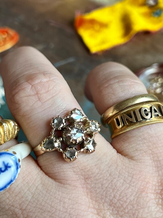 Antique Northern European Georgian era cluster ring i… - Gem
