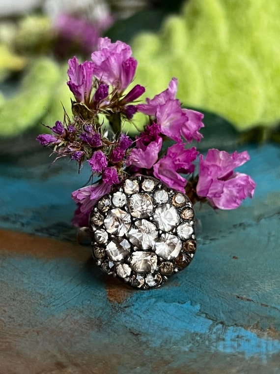 Antique Georgian rock crystal flower ring, rock cryst… - Gem