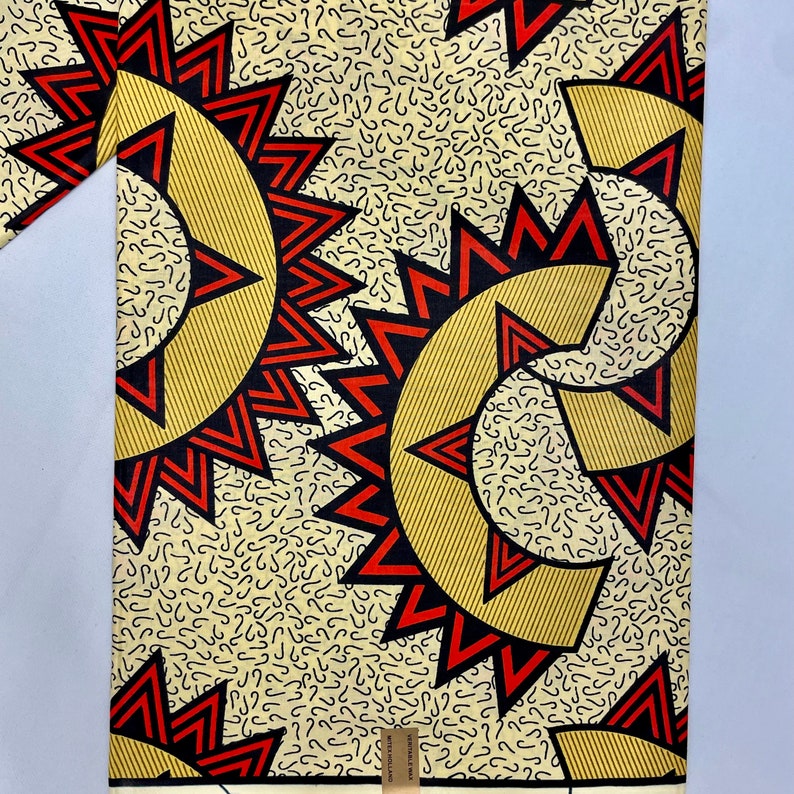 Yellow and Red African Fabric, Multicolor African Fabric, Wax Holland ...
