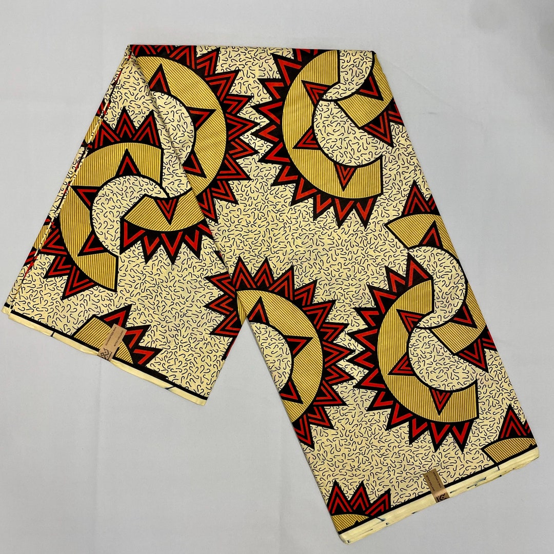 Yellow and Red African Fabric, Multicolor African Fabric, Wax Holland ...