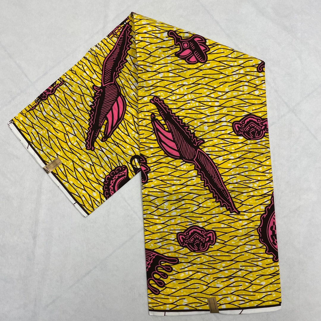 Yellow and Purple African Fabric, Multicolor African Fabric, Wax ...