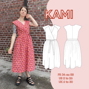 Kami Dress Kami Dress PDF Pattern Fr 34 to 58 US 2 to 26 UK 6 to 30 - Etsy