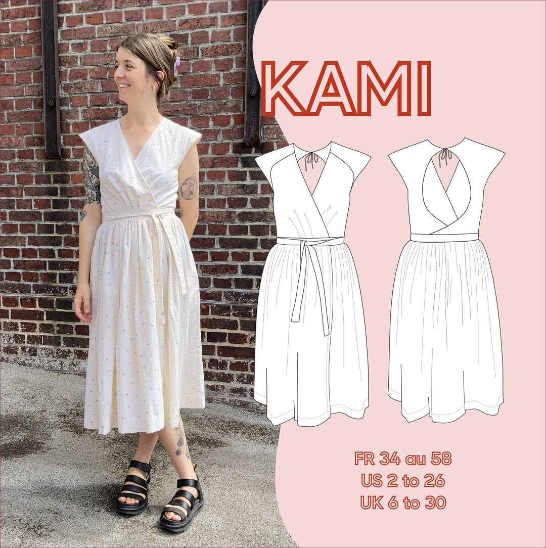 Kami Dress Kami Dress PDF Pattern Fr 34 to 58 US 2 to 26 UK 6 to 30 - Etsy