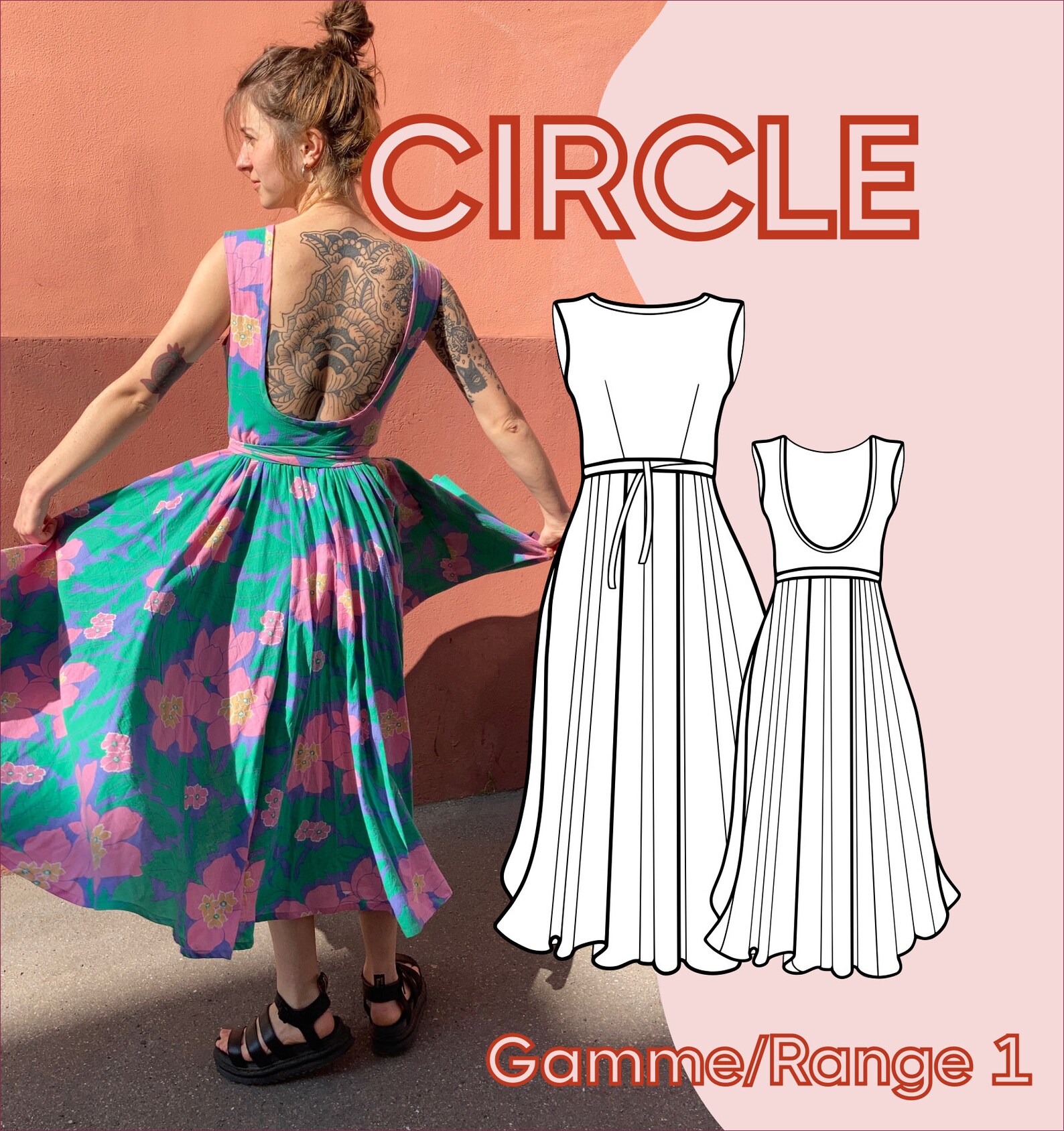 FR-ENG -Robe Circle - patron Pdf gamme 1 /Circle Dress - Pdf pattern ...