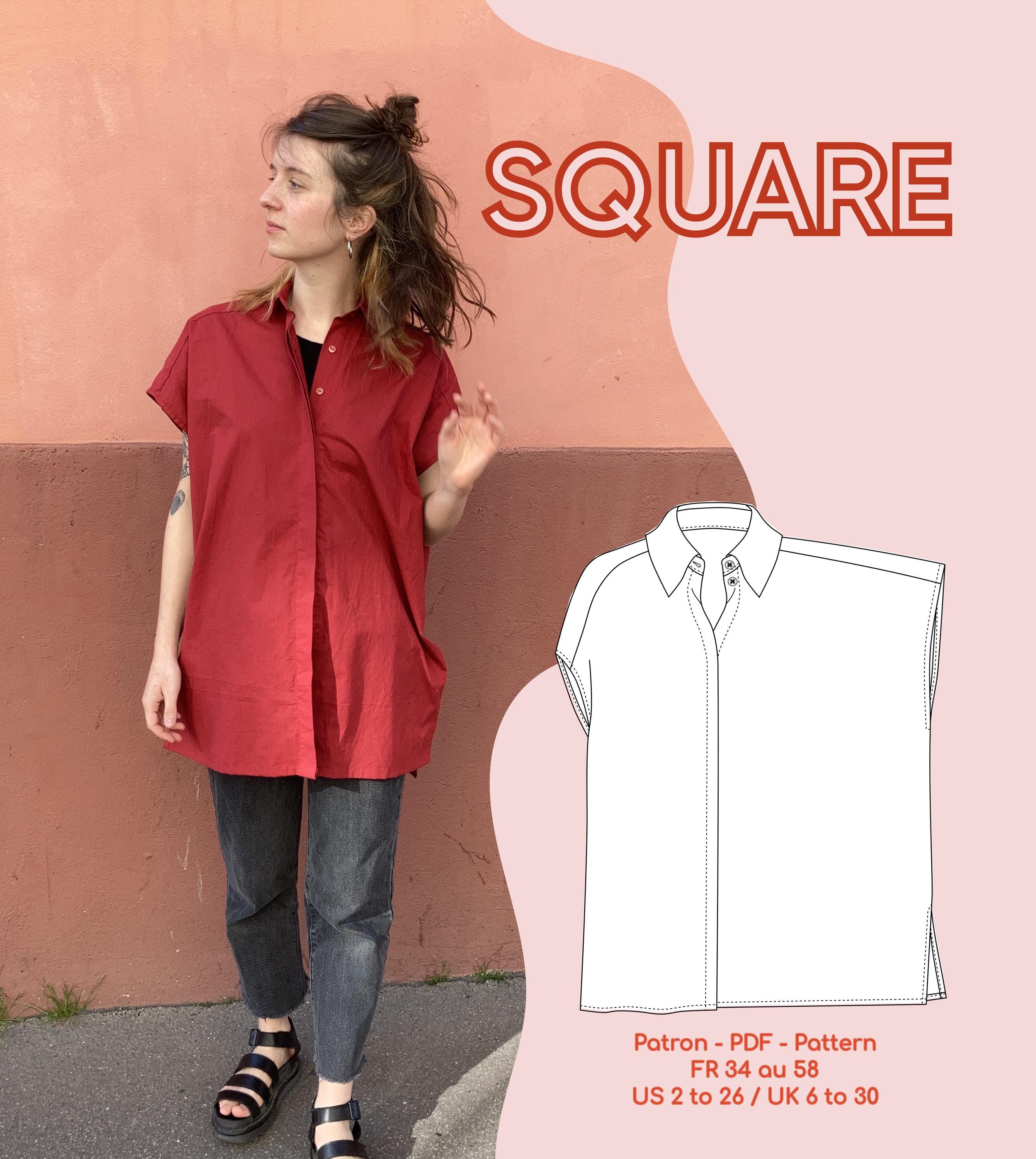 Square Shirt - Chemise Square - PDF Pattern - Fr Gamme 1 + 2 - ENG ...