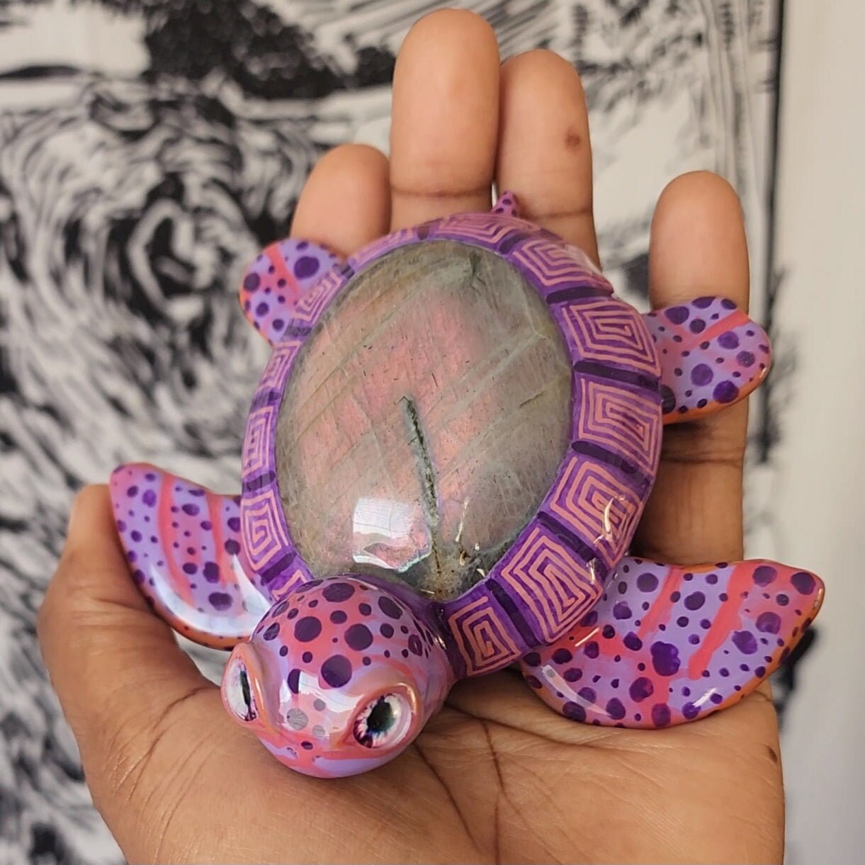 Crystal Turtle Desk Friend Purple Labradorite - Etsy