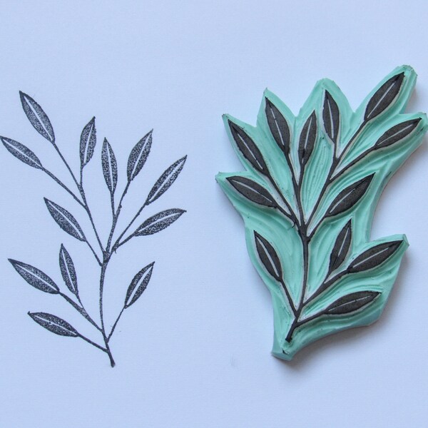 Leaf Rubber Stamp - Etsy