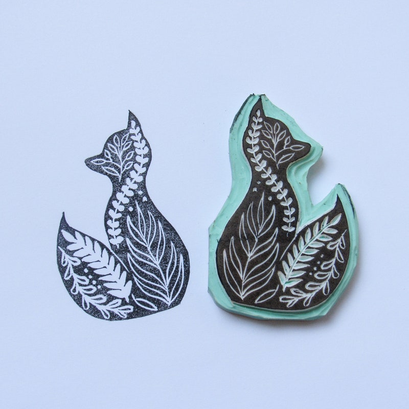 Fox Rubber Stamp - Etsy