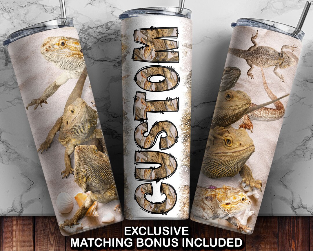 Custom Bearded Dragon Lizard Tumbler Wrap MATCHING DESIGN TOOLBOX for ...