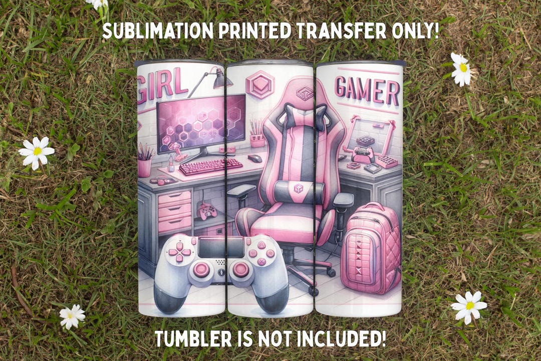 Gamer Girl Video Game - 20 Oz Skinny Sublimation Tumbler Wrap - Etsy