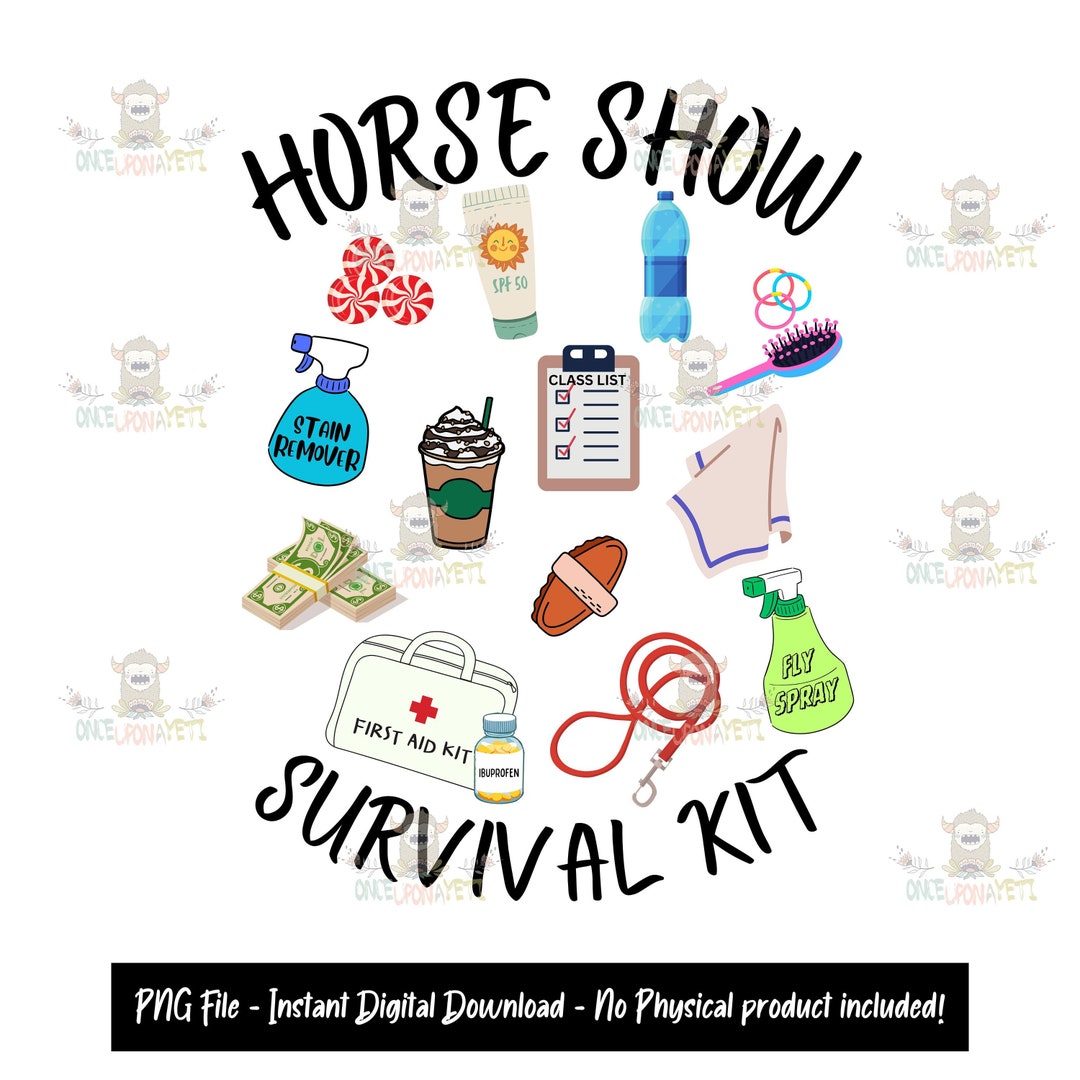 Horse Show Survival Kit Sublimation Design: Equestrian PNG (digital ...