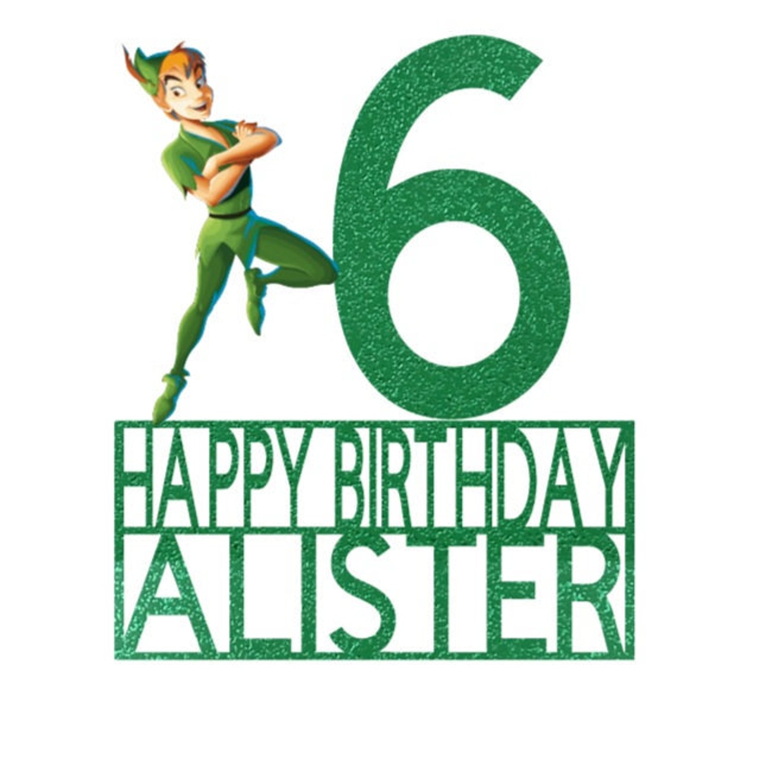 Peter Pan Cake Topper Custom Name Number Etsy Peter Pan Cake Topper Custom Name Number Etsy
