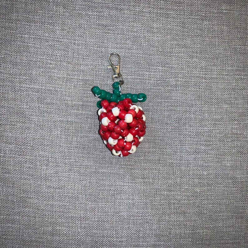 Kandi Strawberry Keychains - Etsy