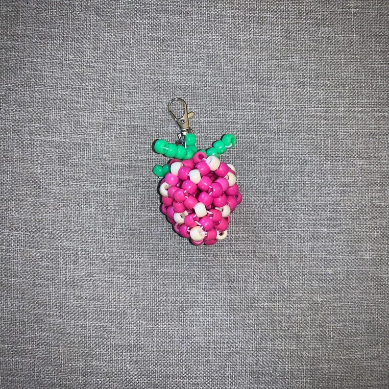Kandi Strawberry Keychains - Etsy