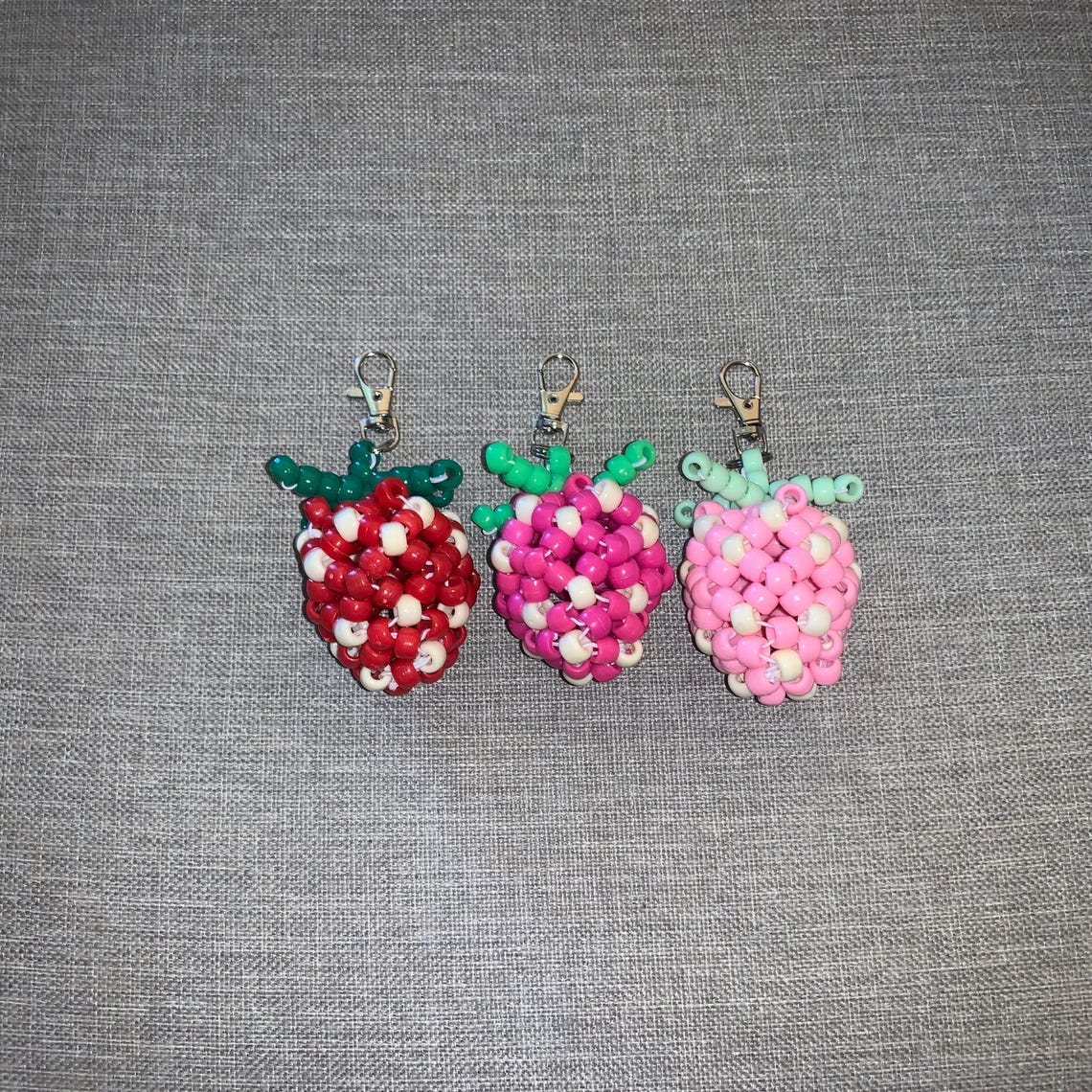 Kandi Strawberry Keychains - Etsy