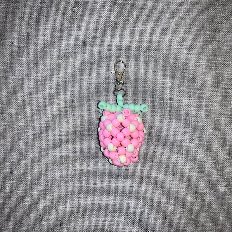 Kandi Strawberry Keychains - Etsy