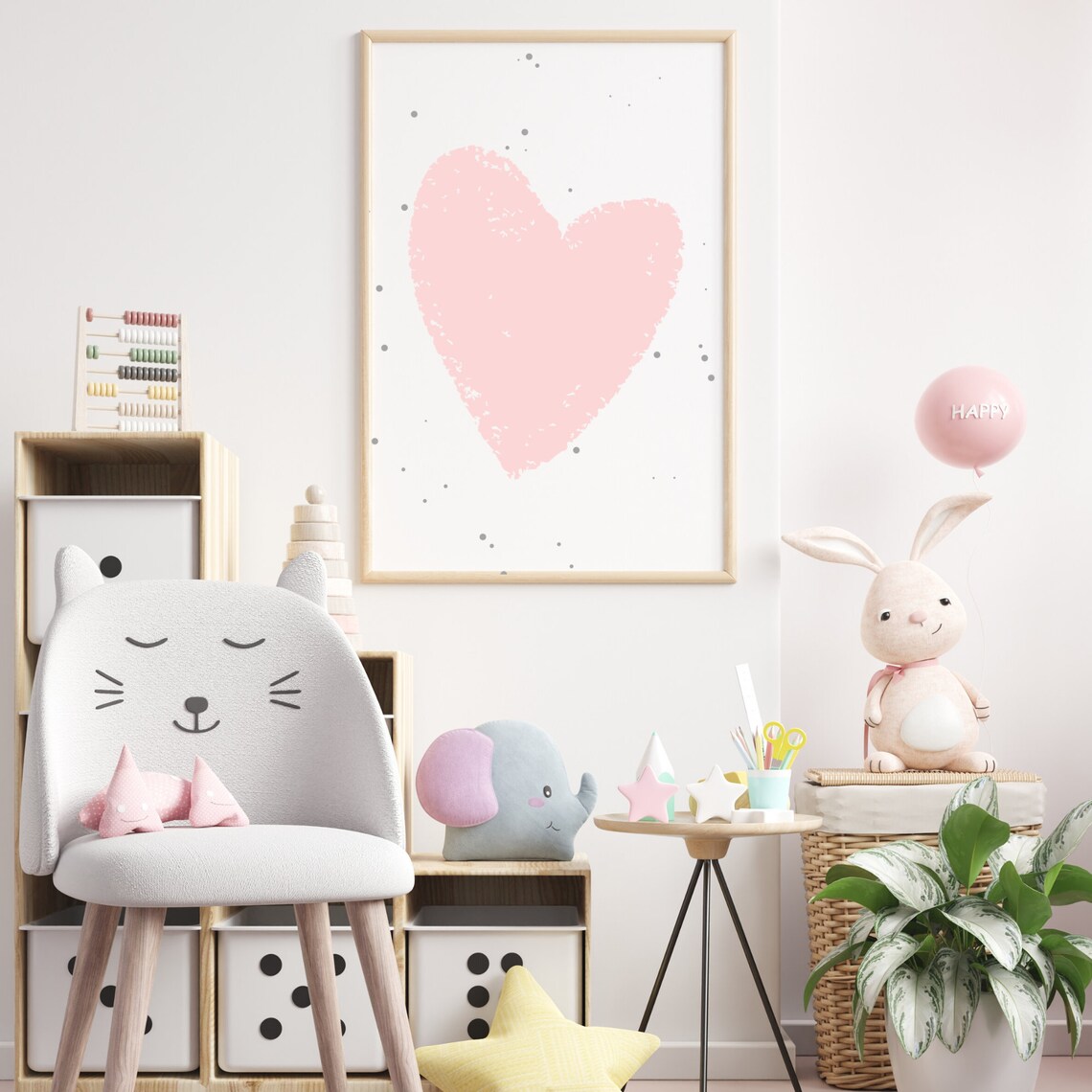 Heart Digital Art for Kids Room Heart Art Digital Nursery - Etsy