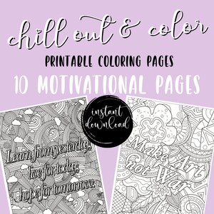 Printable Adult Coloring Pages Chill Out and Color - Etsy Australia