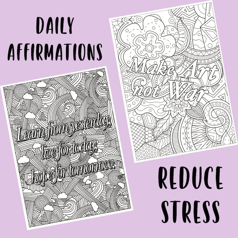 Printable Adult Coloring Pages Chill Out and Color - Etsy