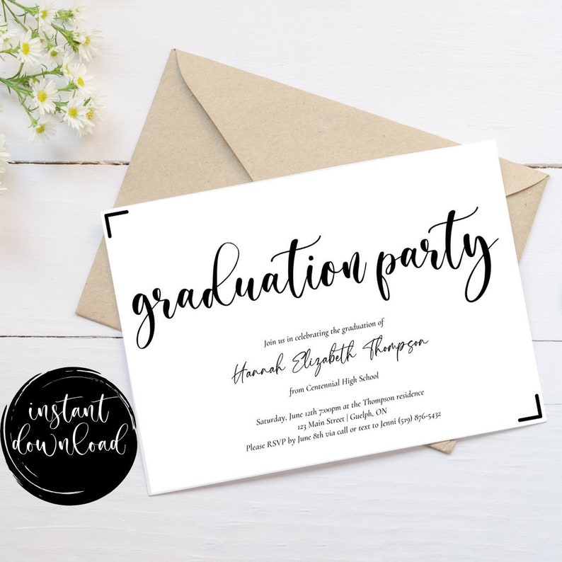 Printable Graduation Party Invitation Instant Download - Etsy