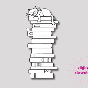 Printable Book Tracker Bookmark | Gift for Book Lovers | Cat Lovers ...