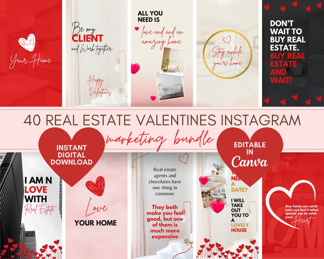February Real Estate Templates, Valentines Day Real Estate Posts, Real ...
