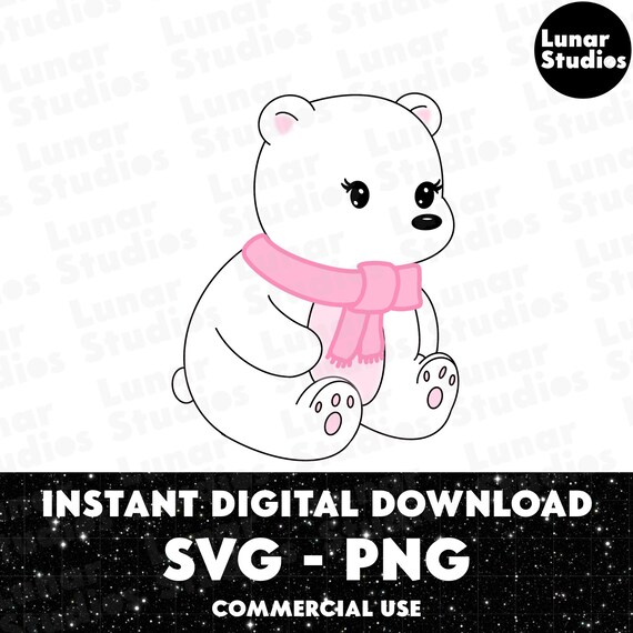 Cute Polar Bear SVG PNG Christmas Cut Files Christmas Gift - Etsy