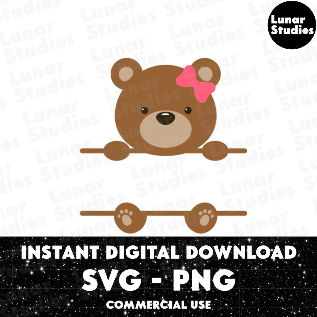Bear SVG PNG Cricut Cut Files Silhouette Layered Files - Etsy