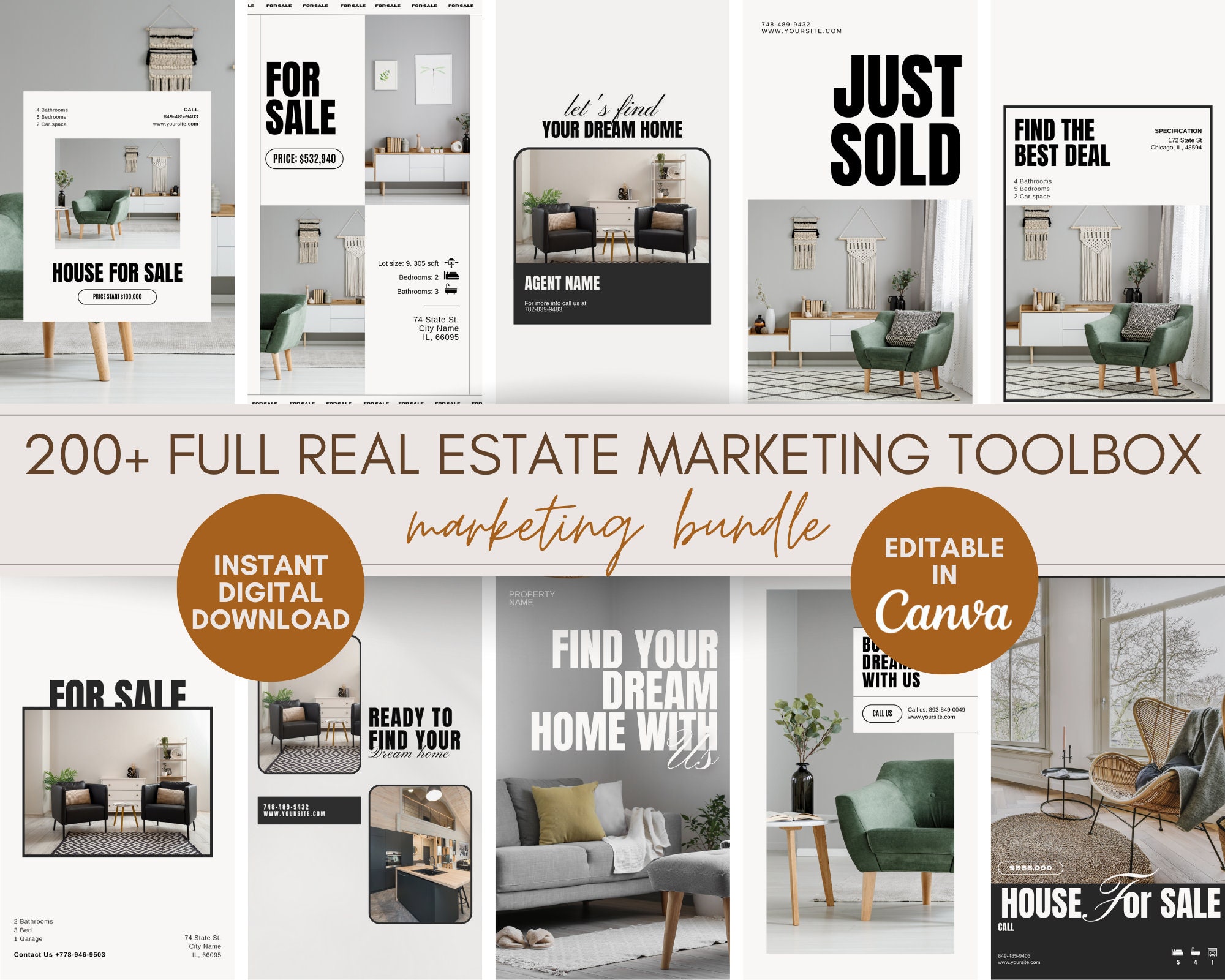 2025 Real Estate ALL-IN-ONE Templates, Real Estate Template Bundle ...