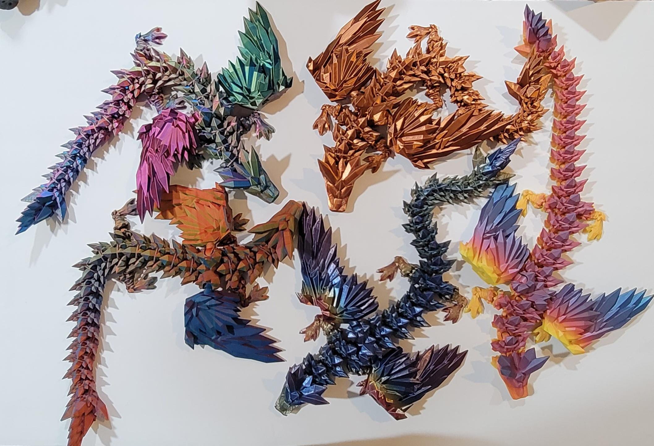 Articulated Large Winged Crystal Dragon (3D Printed) - Etsy