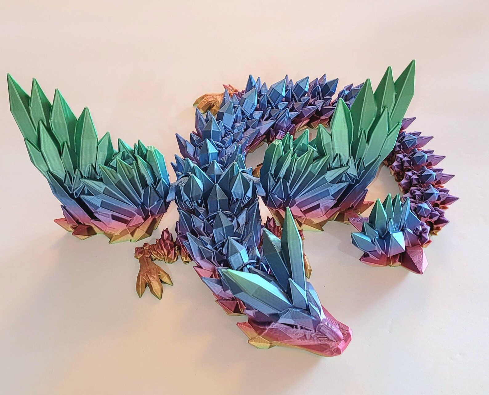 Articulated Large Winged Crystal Dragon (3D Printed) - Etsy