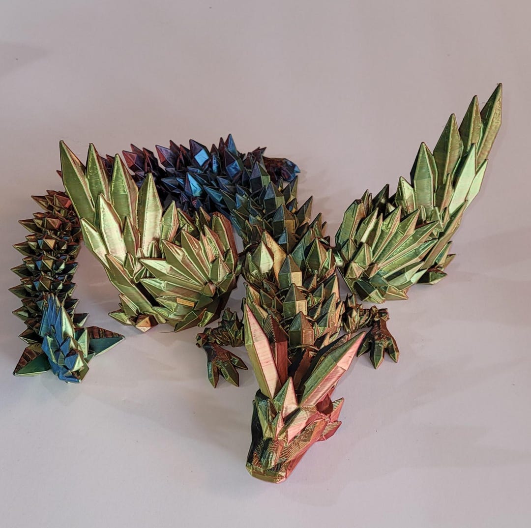 Articulated Large Winged Crystal Dragon (3D Printed) - Etsy