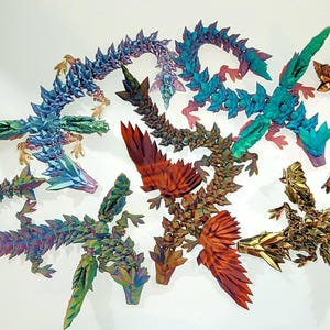 Articulated Large Winged Crystal Dragon (3D Printed) - Etsy