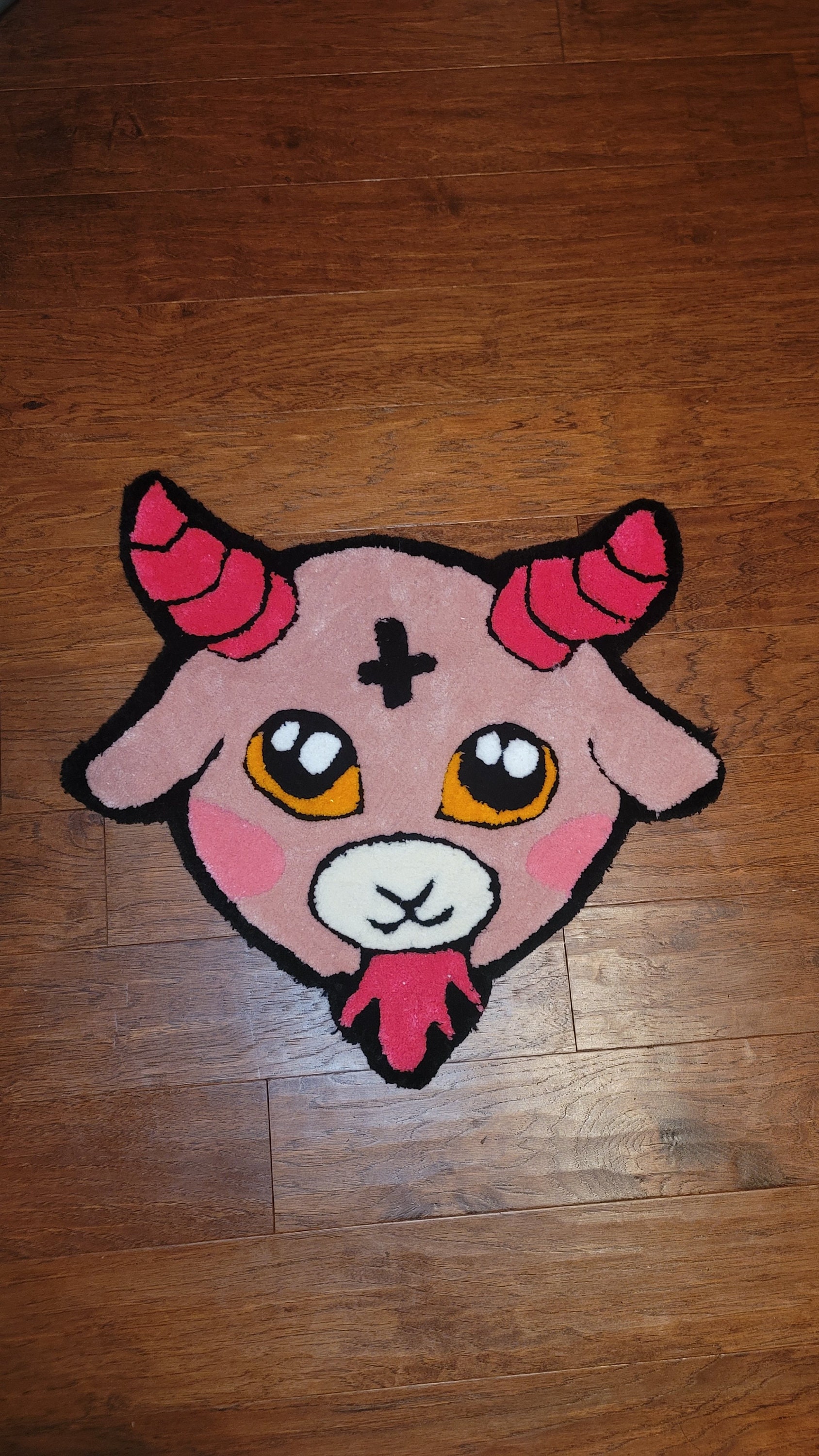 Witchy Kawaii Devil Goat Tufted Rug - Etsy