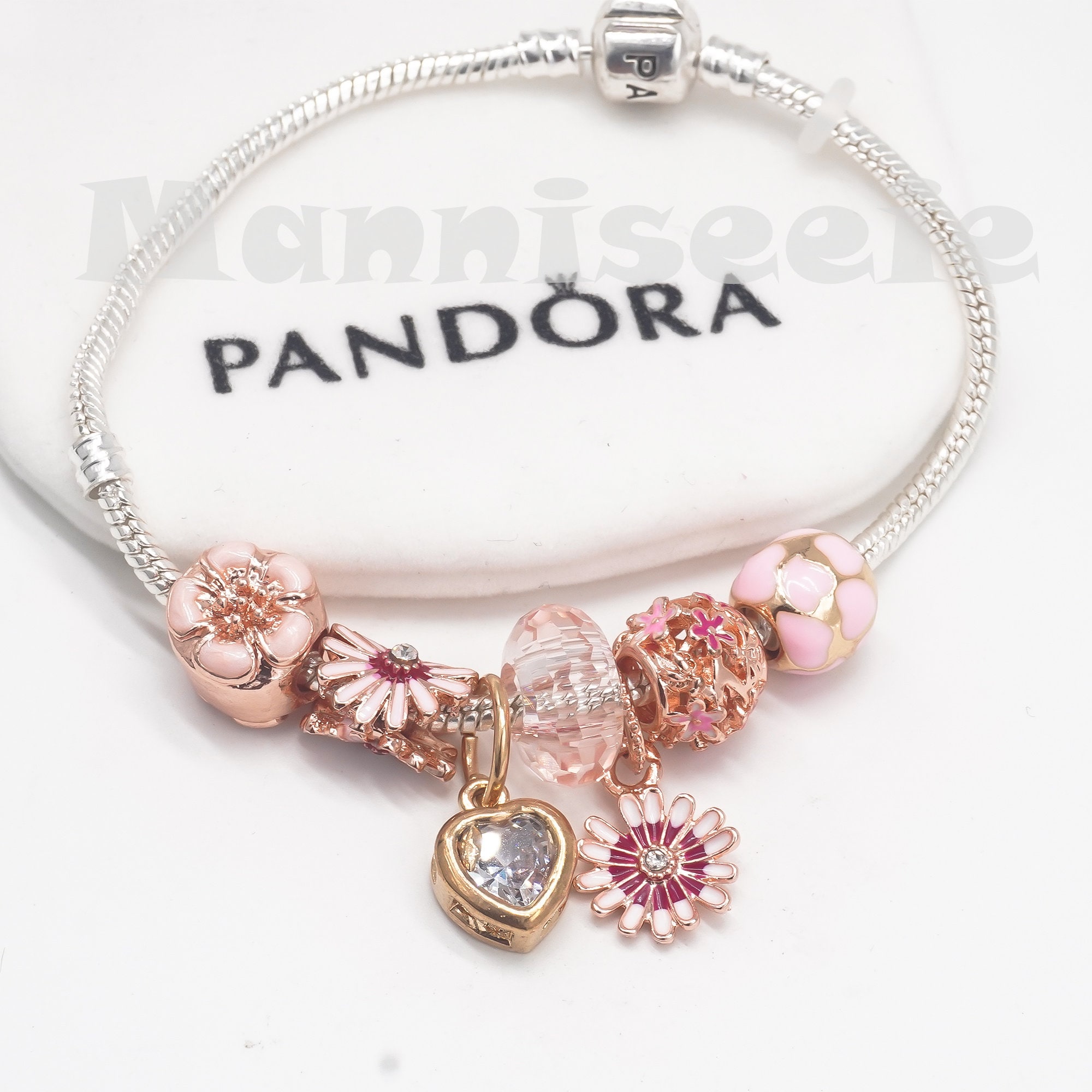 Conjunto de pulseras de corazón de Pandora con encantos | Etsy