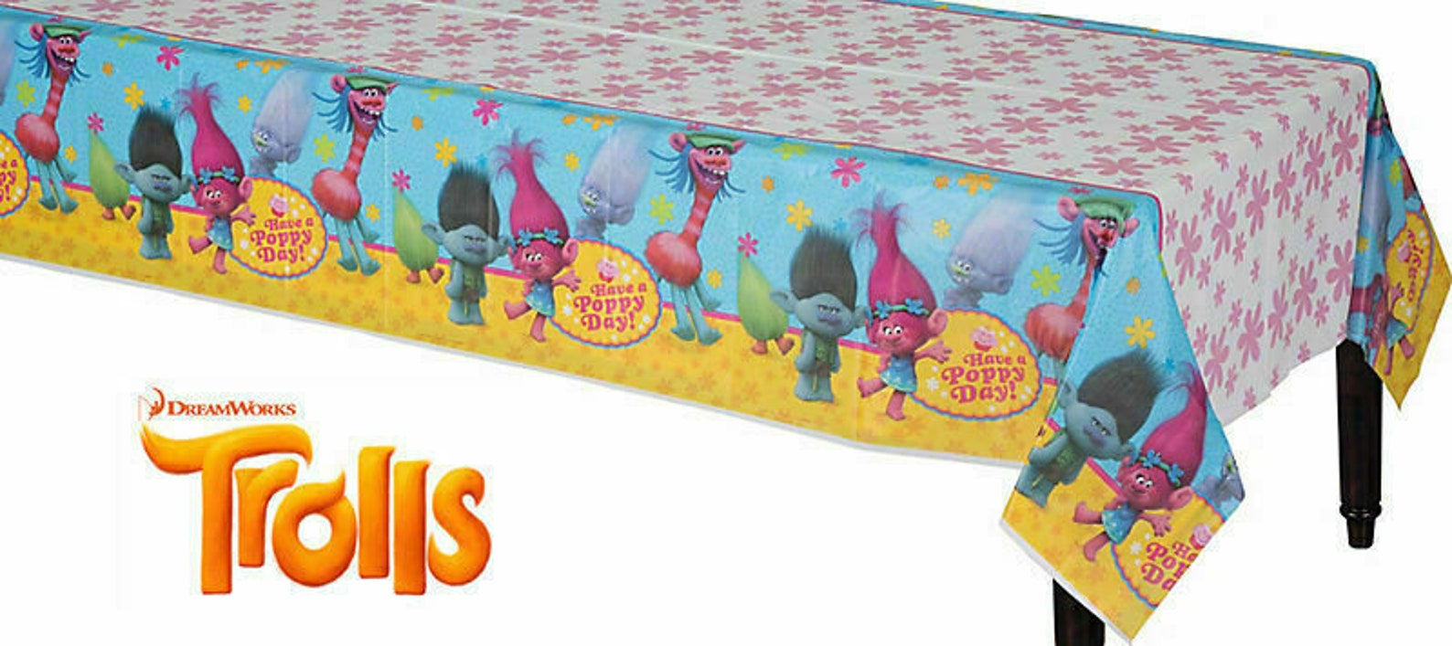 Trolls table cloth cover tablecloth poppy birthday party lolly | Etsy