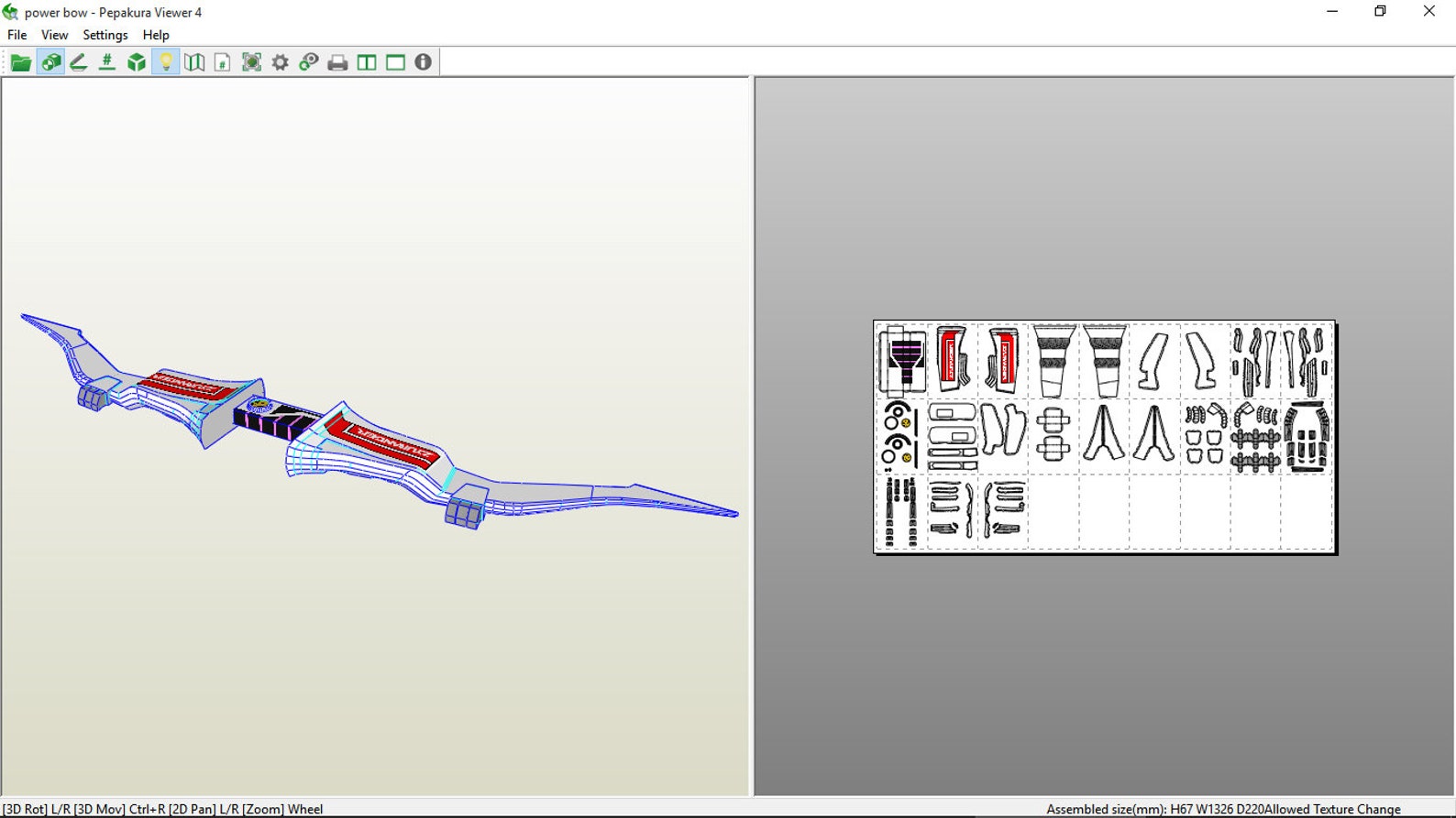 Pink Ranger Power Bow / Ptera Arrow Pepakura Pattern - Etsy