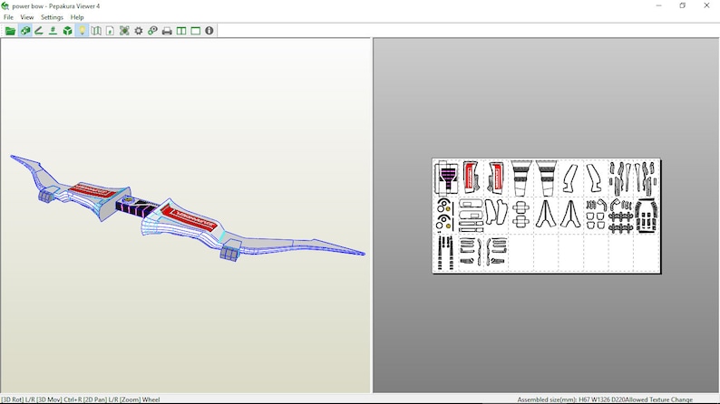 Pink Ranger Power Bow / Ptera Arrow Pepakura Pattern - Etsy