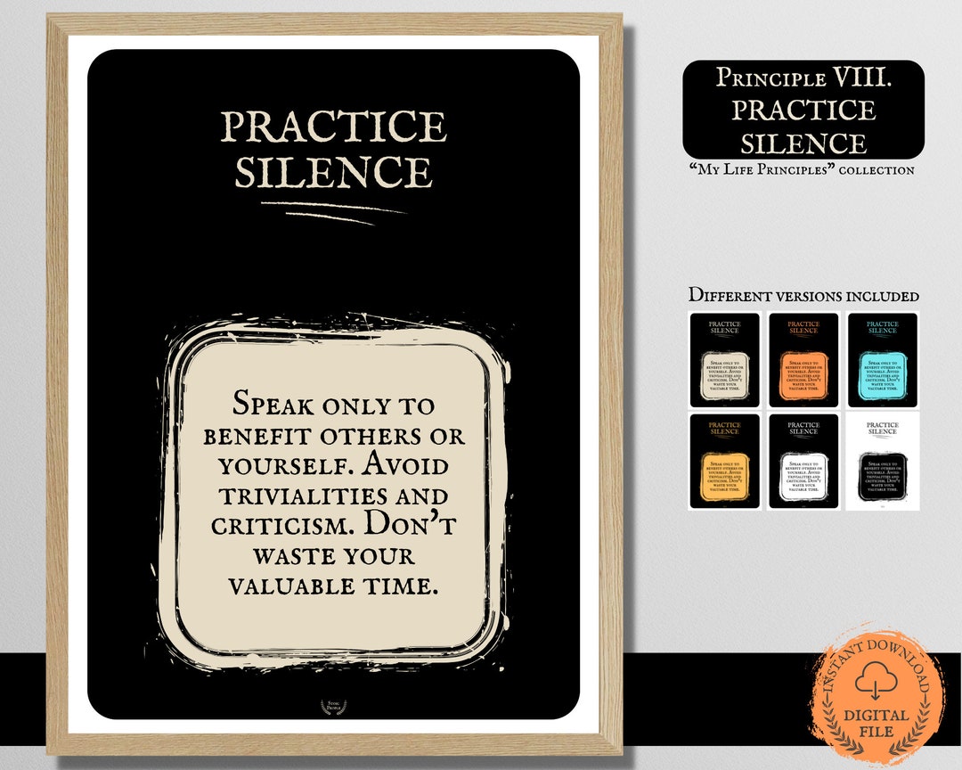 Silence Definition Art, Rules for Life, Move in Silence Quote Wall Art ...